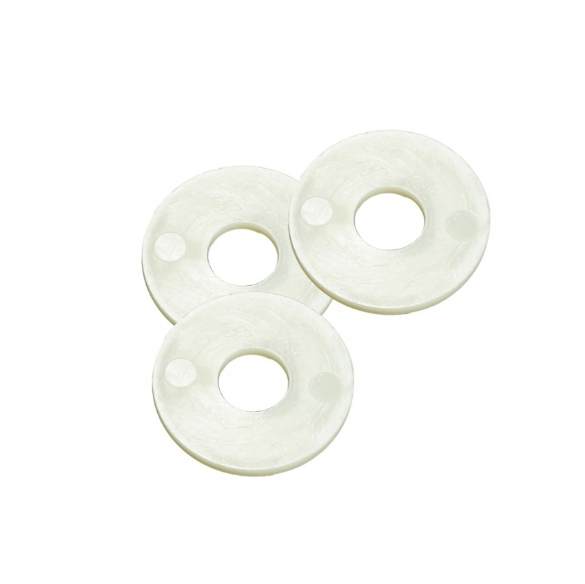 200st. Vlakke sluitring Din 9021 M4 (4.3x12x1) wit kunststof PA 6.6 ...