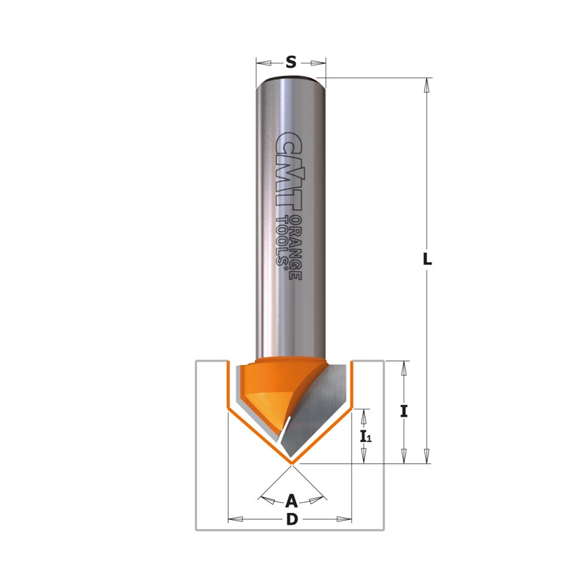 CMT V-groef frees 90° D=6x8mm 90° L=38.1mm S=8mm Z2 HW - 915.060.11 ...