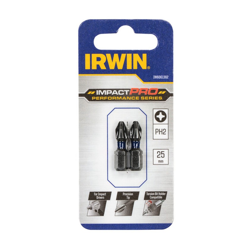 Irwin bits Philips PH2 Impact PRO 25mm, 2 stuks - IW6061302 | Dhz ...