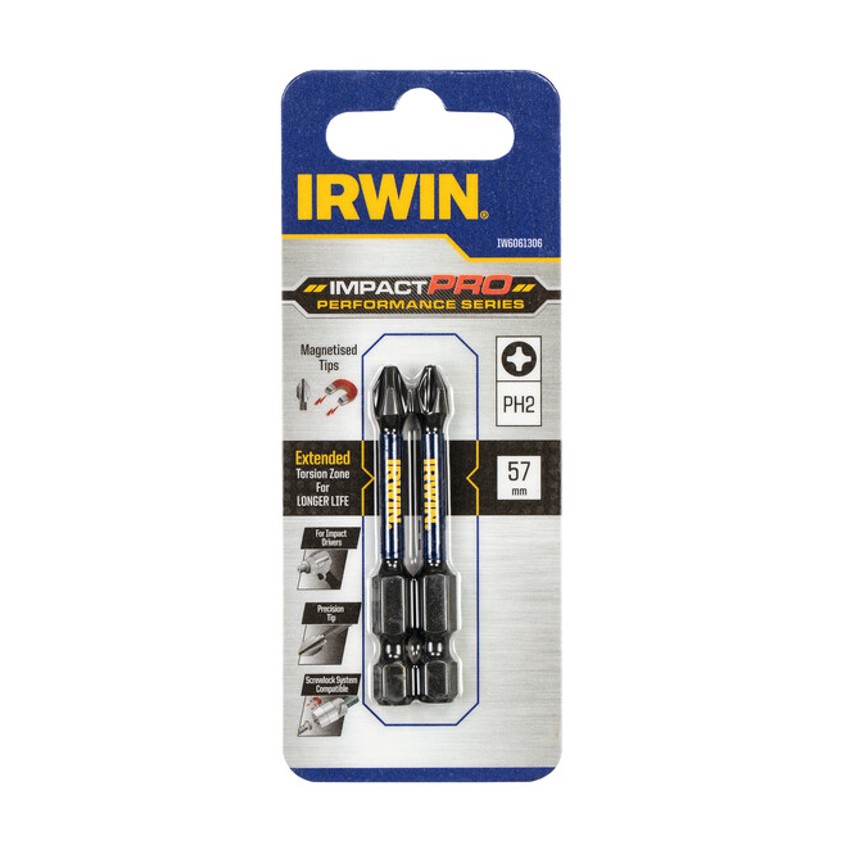 Irwin bits Philips PH2 Impact PRO 57mm, 2 stuks - IW6061306 | Dhz ...
