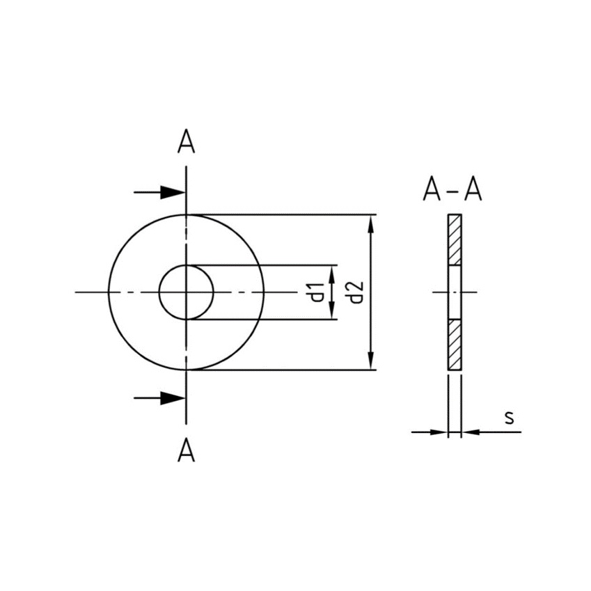 Vlakke sluitring Din 9021 M20 (22x60x4) inox A2 | Dhz-proshop, een ...